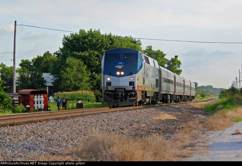 AMTK 84 leads the Carl Sandburg EB.